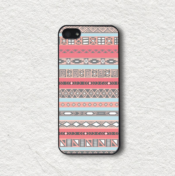 Blue And Pink Aztec Pattern - Iphone 4 Case, Iphone 4s Case, Iphone 5 Case, Iphone 5s Case ...